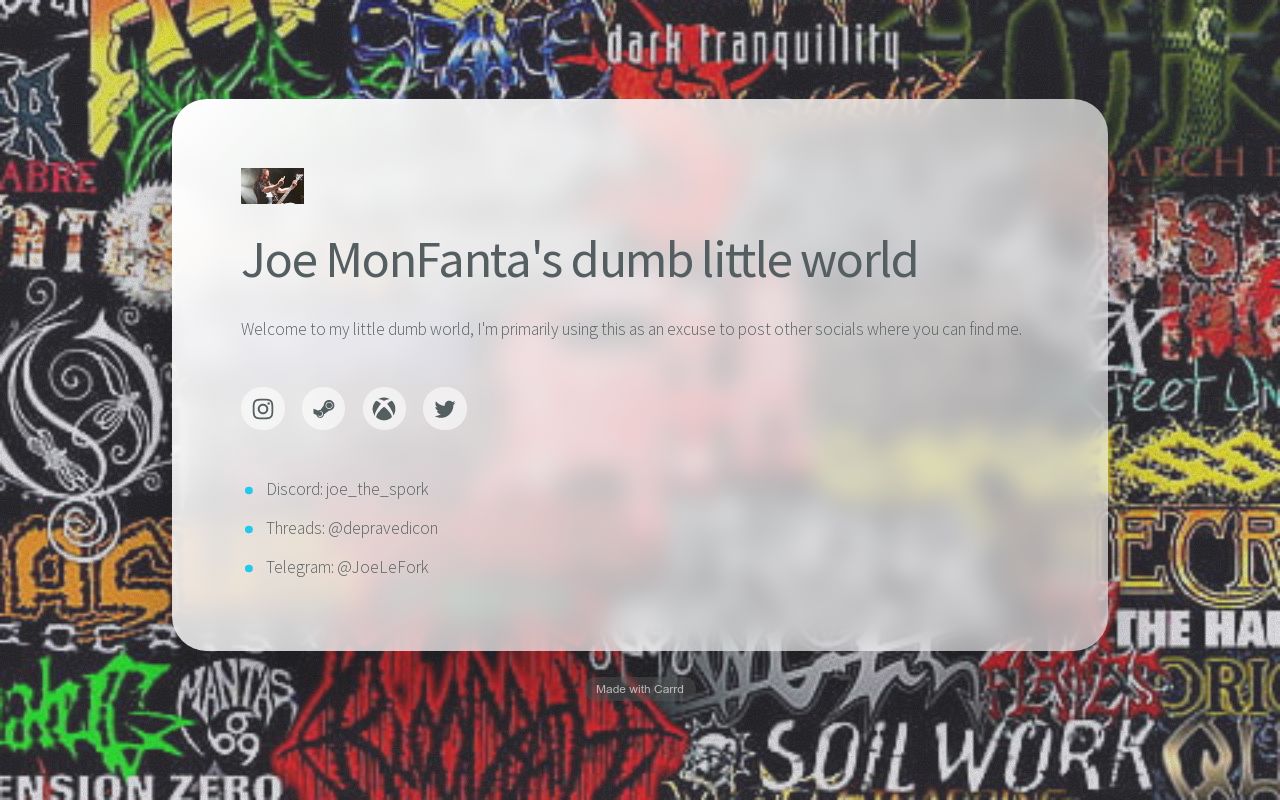 Joe MonFanta's Carrd